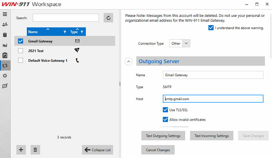 WIN-911 2021 - Email Gateway