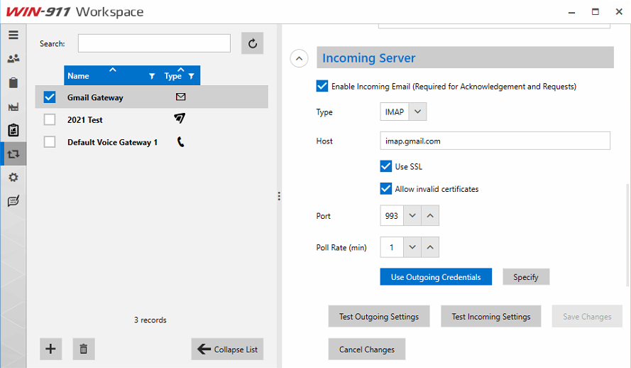 WIN-911 2021 - Email Gateway
